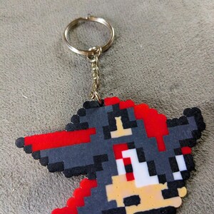 Handmade Shadow the Hedgehog Perler Bead Keychains, Pins, Magnets, and ...