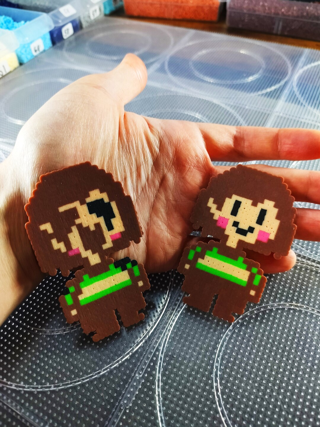 Chara and Evil Chara Undertale Gaming Wall Art, Perler Bead, Picture ...