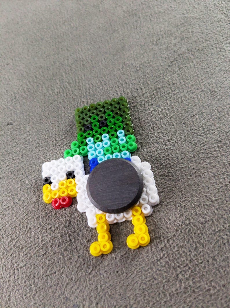 Minecraft Chicken Jockey Perler Bead Keychain, Magnet, or Pin ...