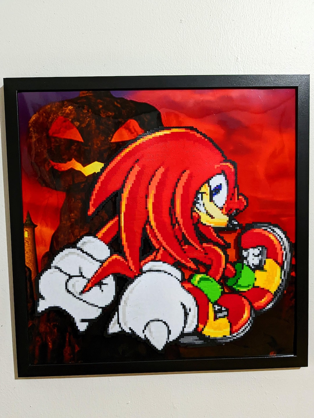 Knuckles the Echidna Perler Bead Wall Art, Sonic, Sonic the Hedgehog ...