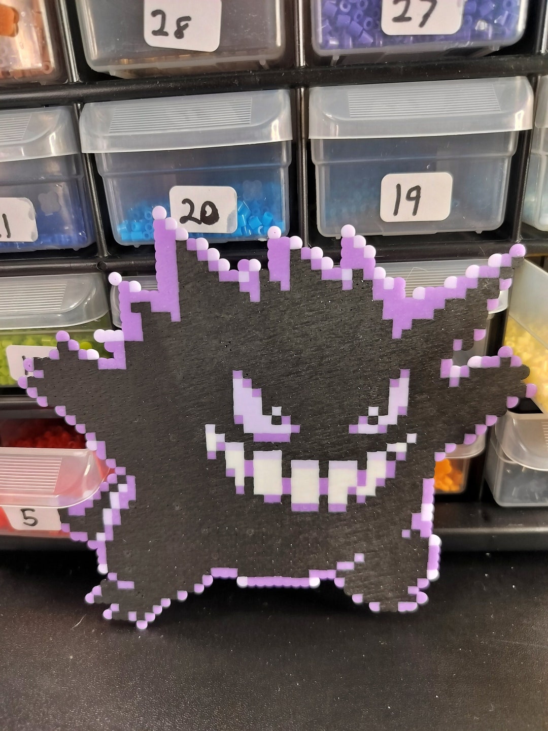 Gengar Pokemon Wall Art, Perler Bead, Picture Frame, Home Decor ...