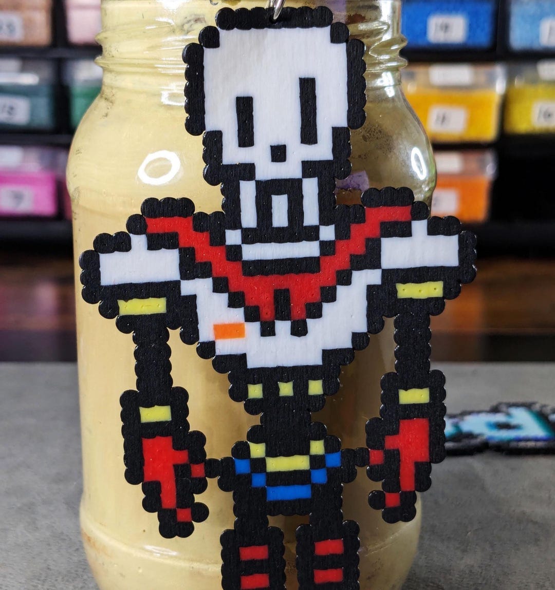 Papyrus Undertale Perler Bead Keychain, Magnet, or Pin – Handmade Pixel ...