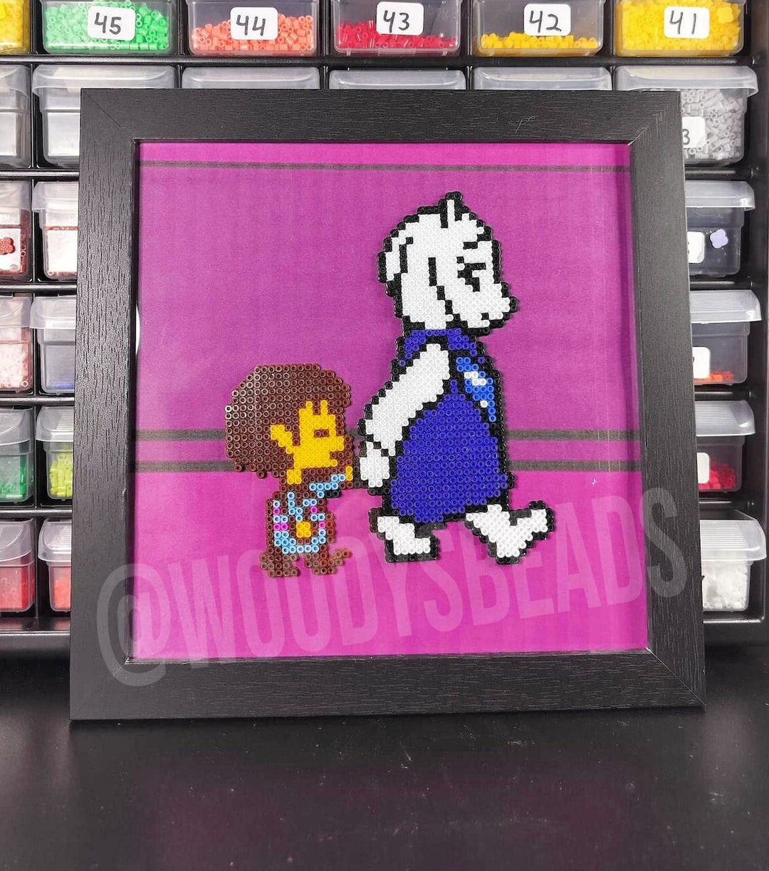 Toriel and Frisk Undertale Wall Art, Perler Bead, Picture Frame, Home ...