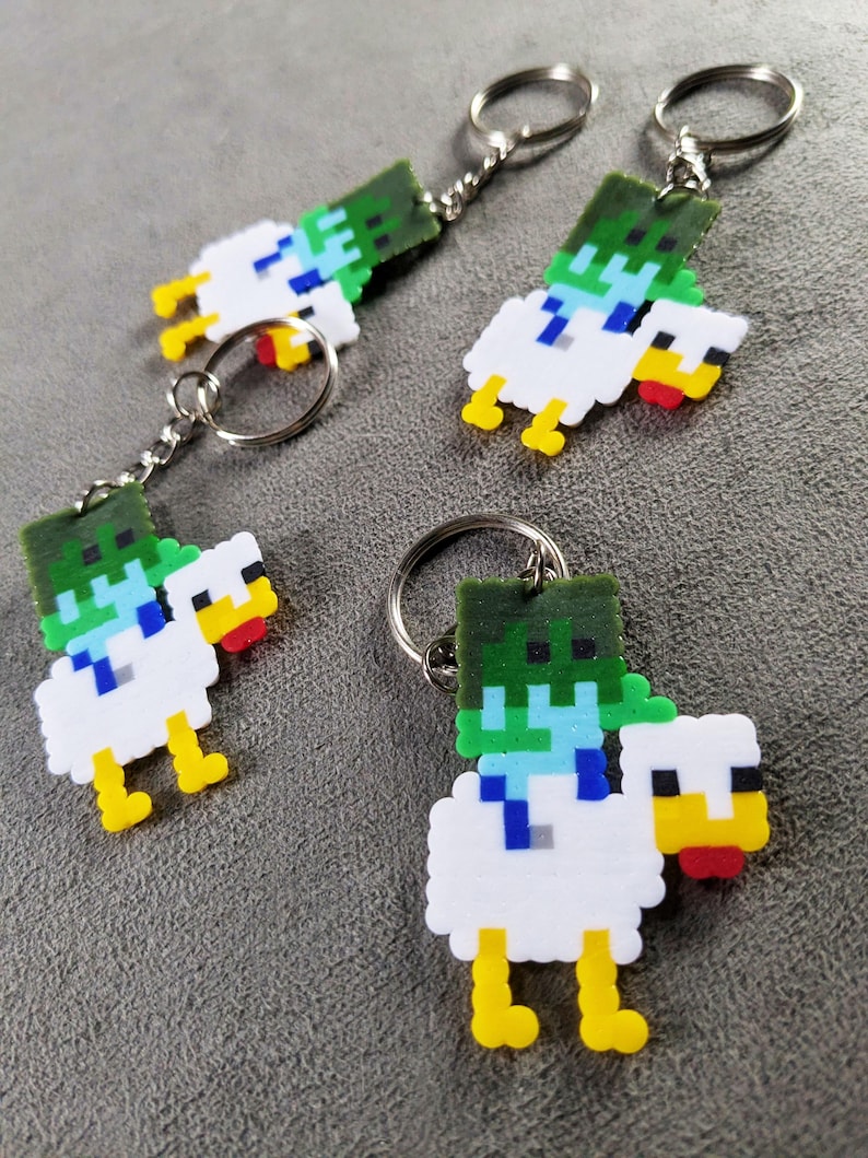 Minecraft Chicken Jockey Perler Bead Keychain, Magnet, or Pin ...