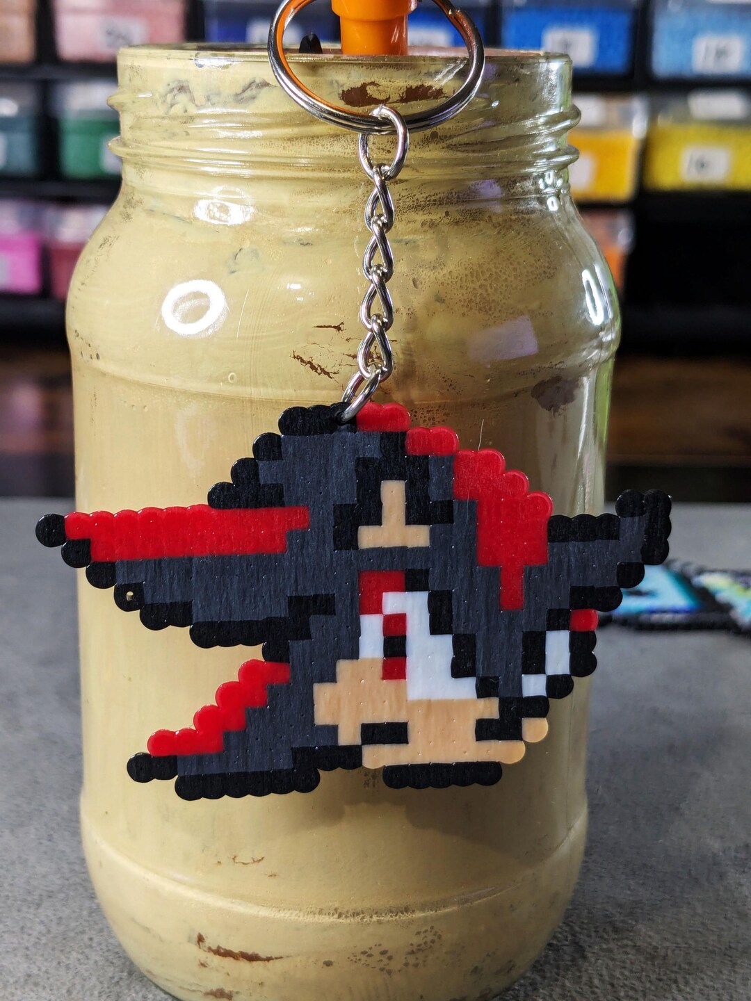 Handmade Shadow the Hedgehog Perler Bead Keychains, Pins, Magnets, and ...