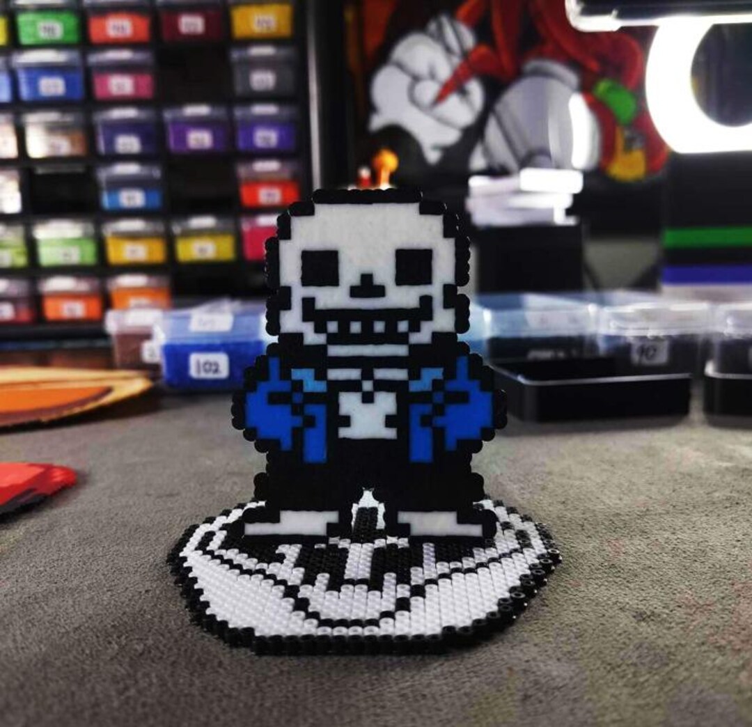 Handmade Sans Undertale Standing Perler Bead Art Gaming, Fanart ...