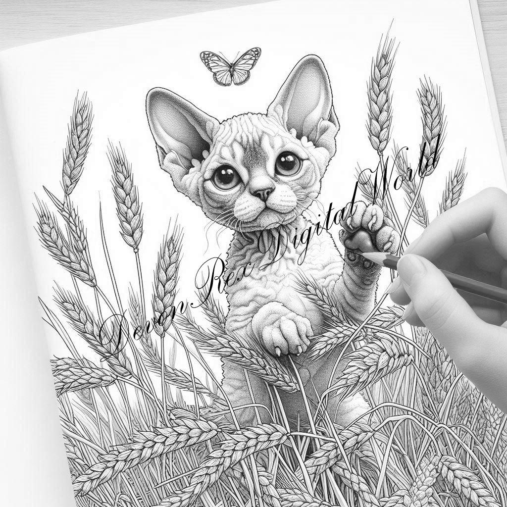 Devon Rex Coloring Book - 14 Pages - Etsy