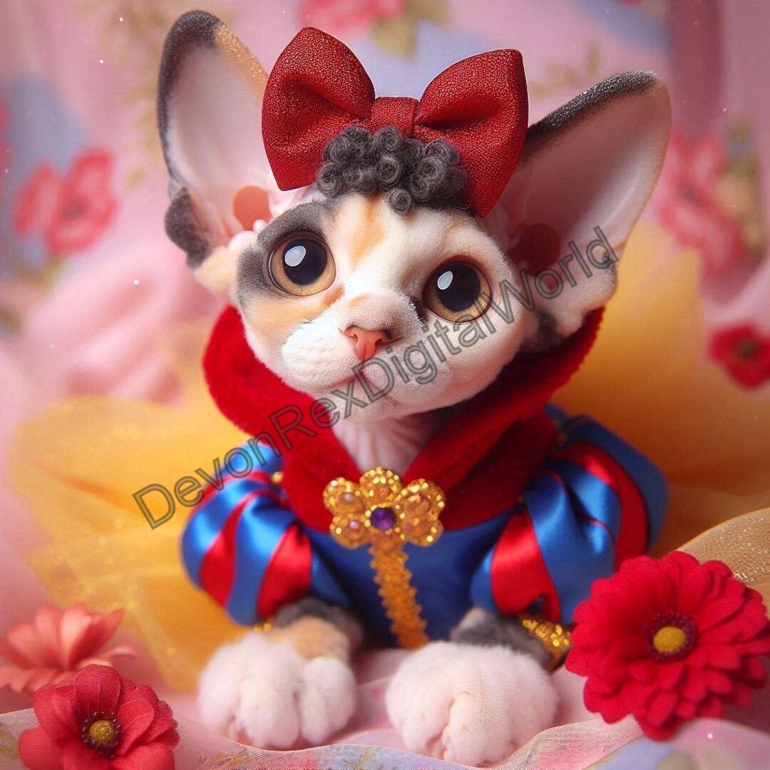 Devon Rex Disney Princess 5 Files JPEG High Quality Canvas Prints, Clip ...