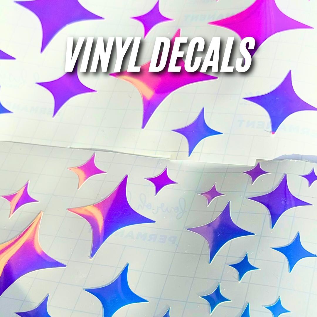Vinyl Sparkle Star Decals | Star Stickers Sheets for Cups, Laptops ...