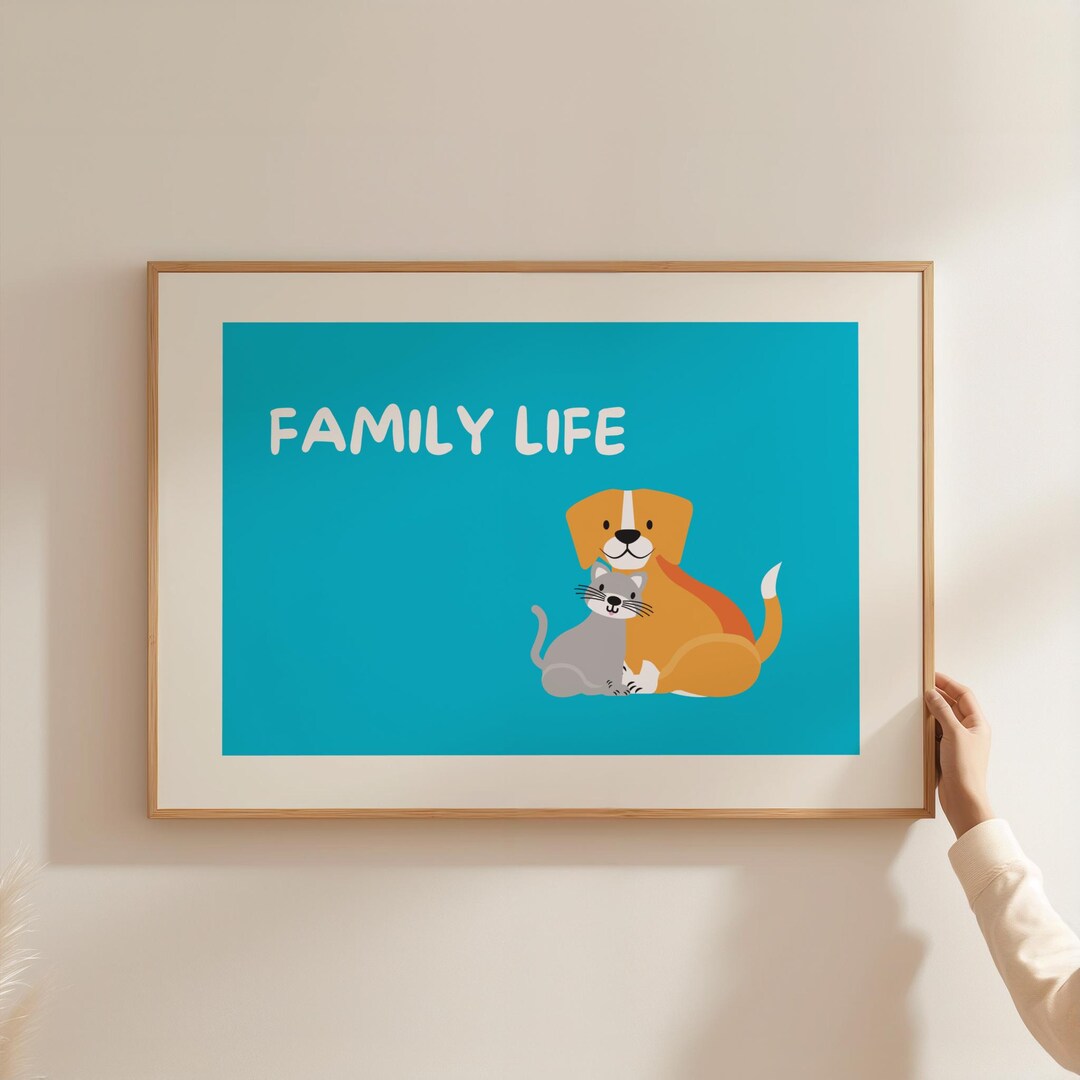 Cat Poster Family Life, High Quality Cat Poster for Your Home or as a ...