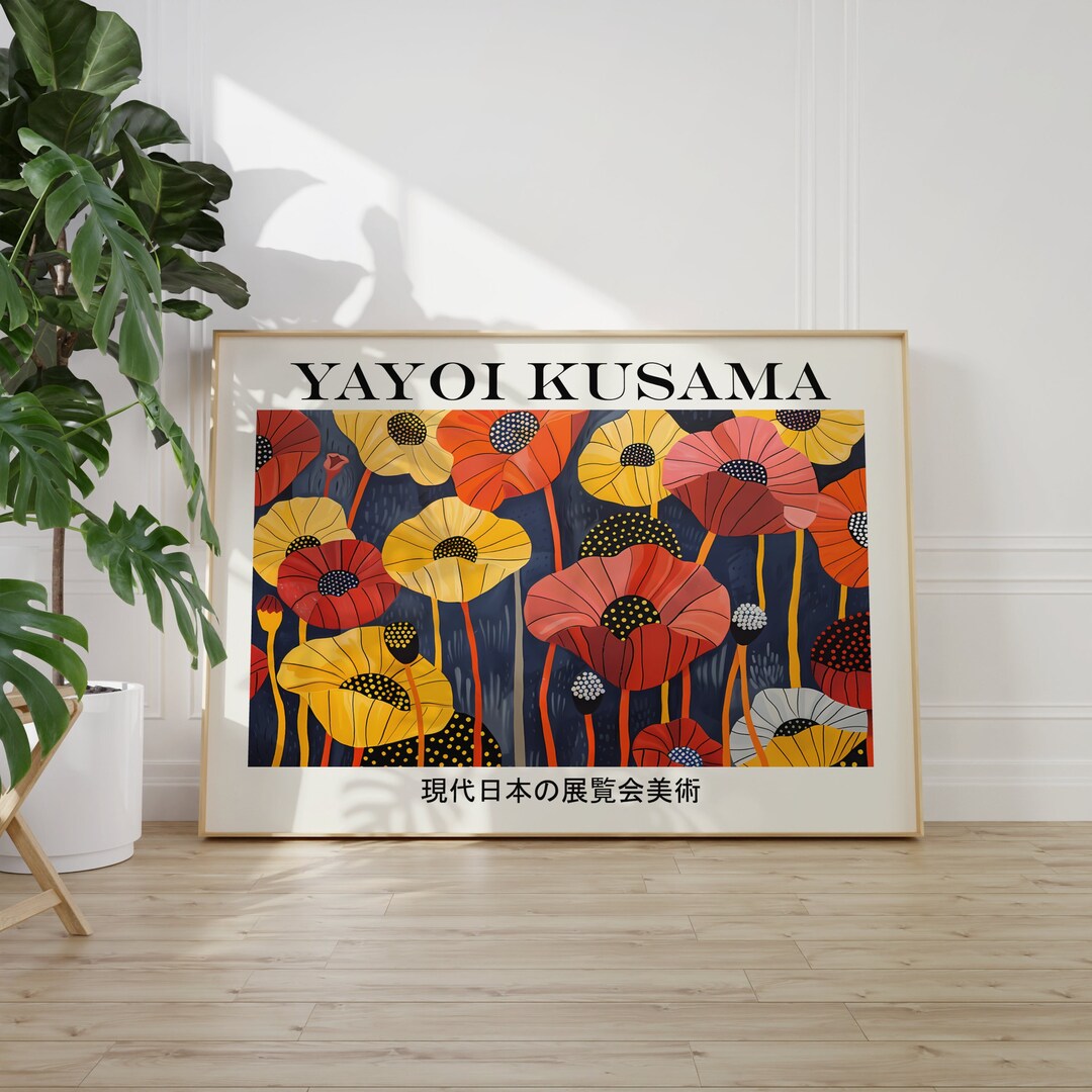 Yayoi Kusama Poster Colorful Japandi Wall Art as Yayoi Kusama Print ...