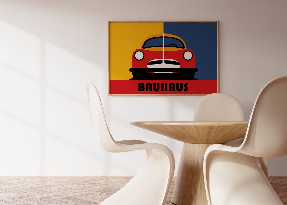 Bauhaus Poster - Car - Merging Art and Craft as Bauhaus Wall Art ...