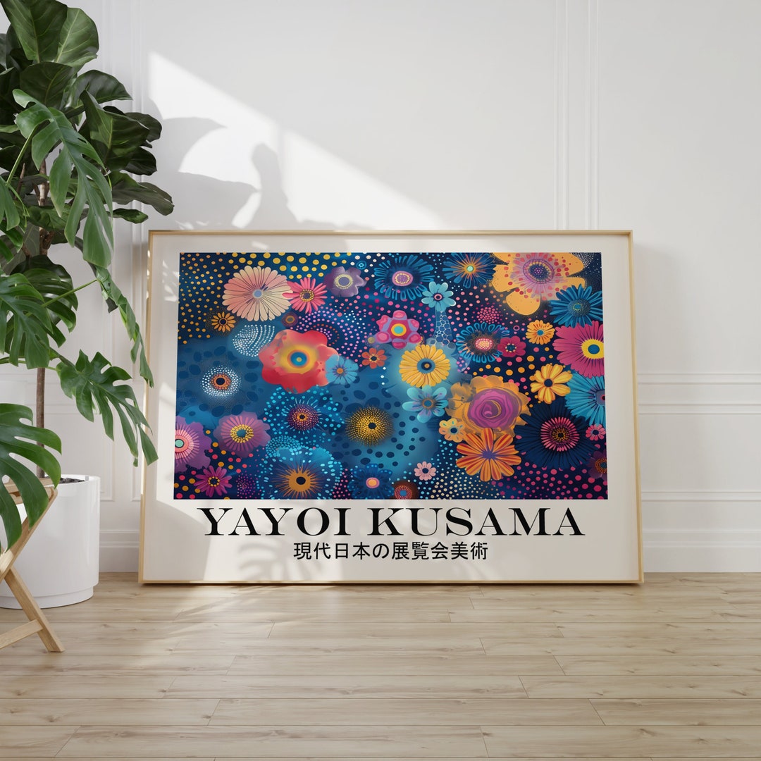 Yayoi Kusama Poster - Colorful Japandi Wall Art as Yayoi Kusama Print ...