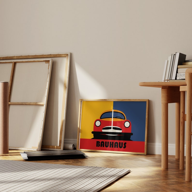 Bauhaus Poster - Car - Merging Art and Craft as Bauhaus Wall Art ...