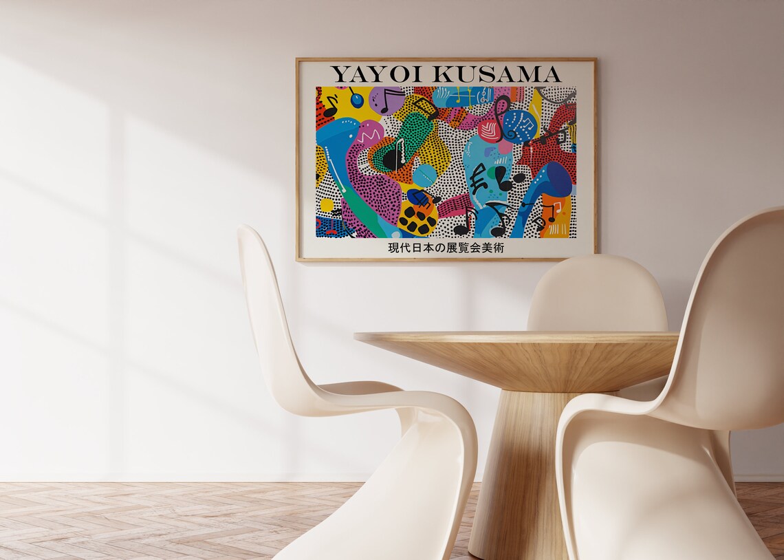 Yayoi Kusama Poster - Notes, Abstract Colorful Japandi Wall Art as ...