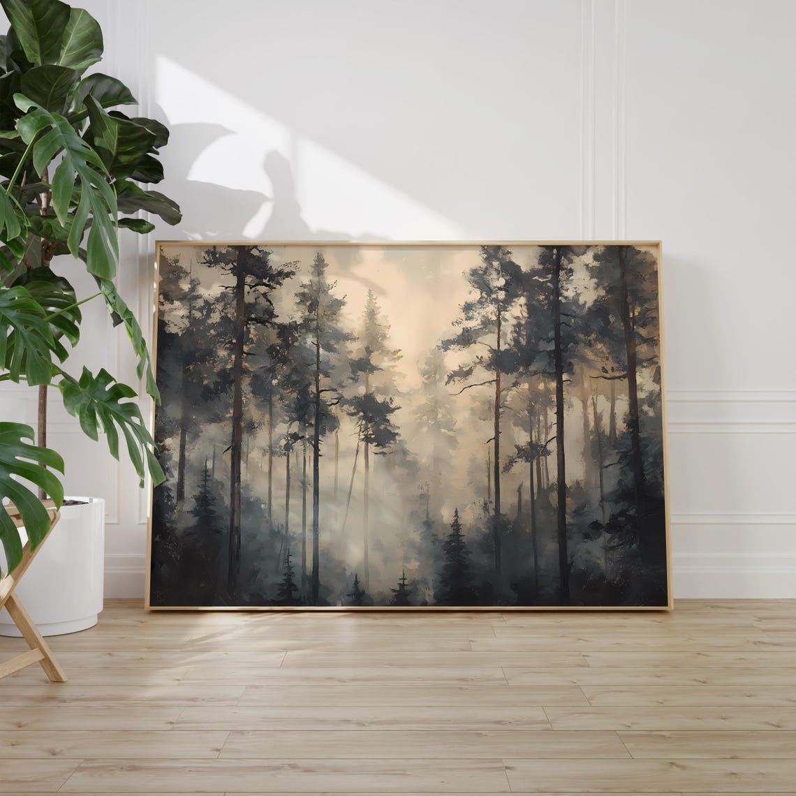 Foggy Forest Poster Autumnal Forest Art Foggy Forest Print Misty Forest ...