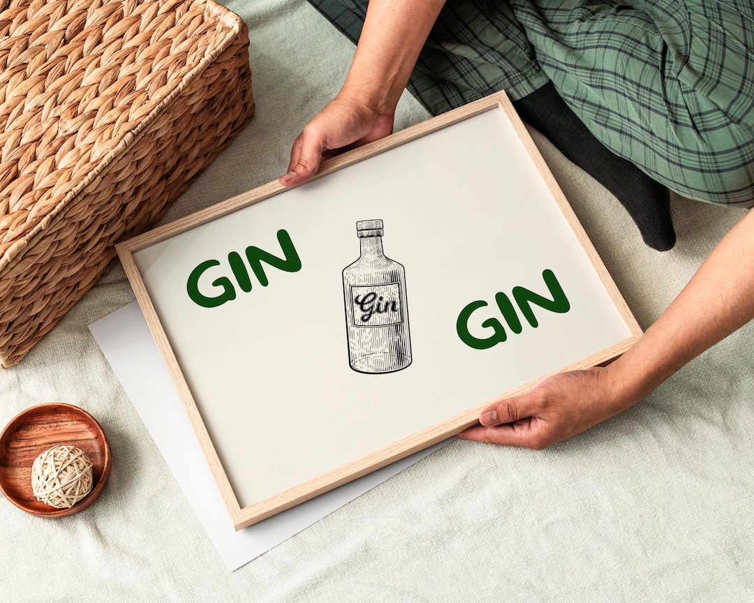 GIN GIN Poster - Cocktail Poster, Girly Bar, Drinking Alcohol, Party ...