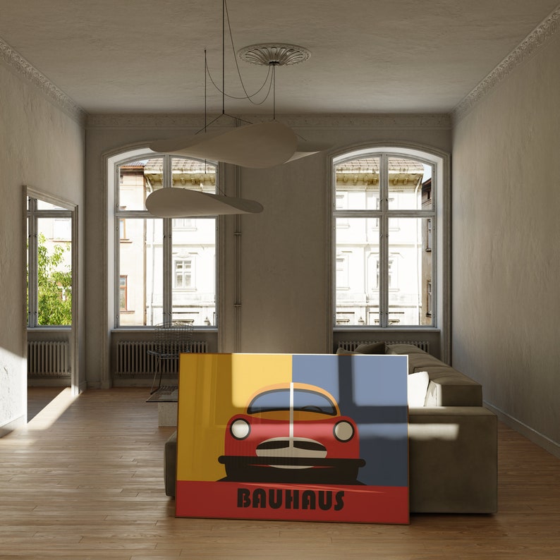 Bauhaus Poster - Car - Merging Art and Craft as Bauhaus Wall Art ...
