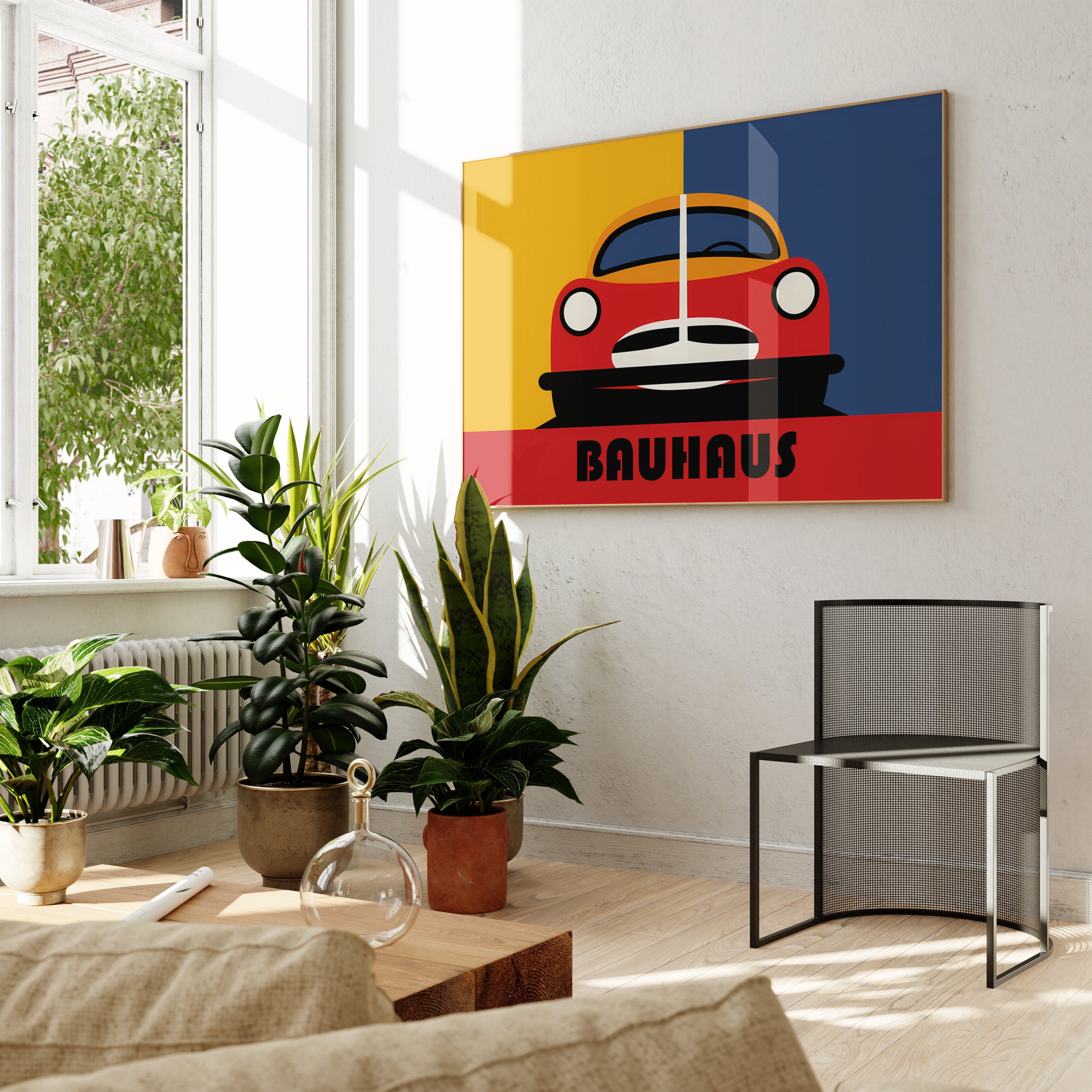 Bauhaus Poster - Car - Merging Art and Craft as Bauhaus Wall Art ...