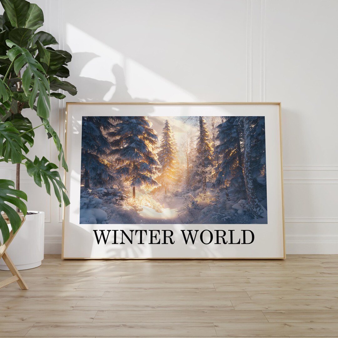 Winter Forest Print - Winter World Poster - Foggy Forest Print - Misty ...