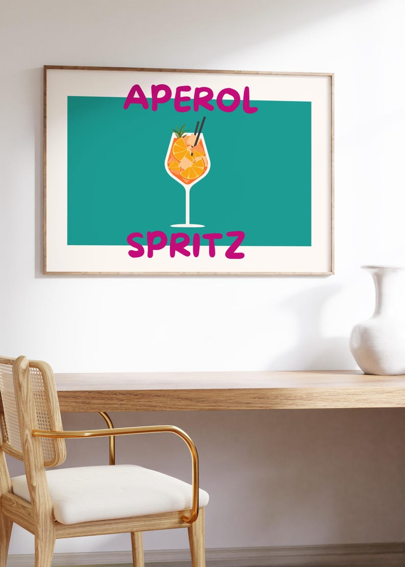 Aperol Spritz Poster - Cocktail Poster, Girly Bar, Alcohol Drinking ...
