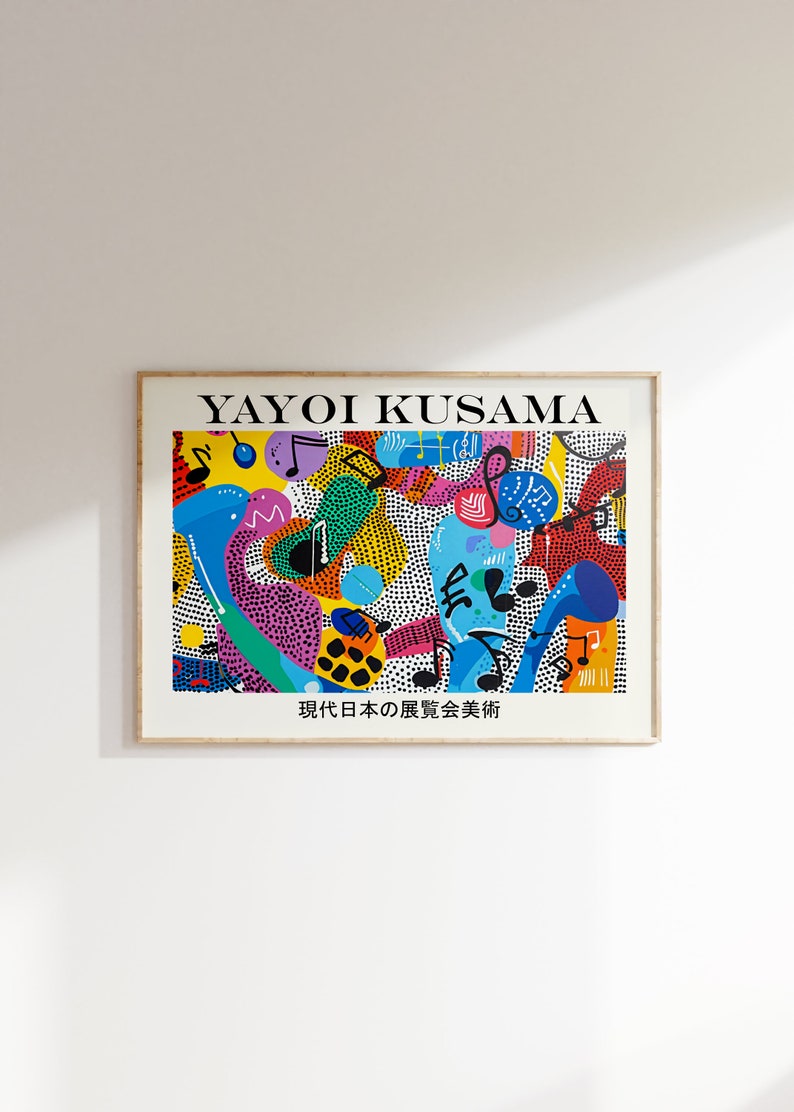 Yayoi Kusama Poster - Notes, Abstract Colorful Japandi Wall Art as ...