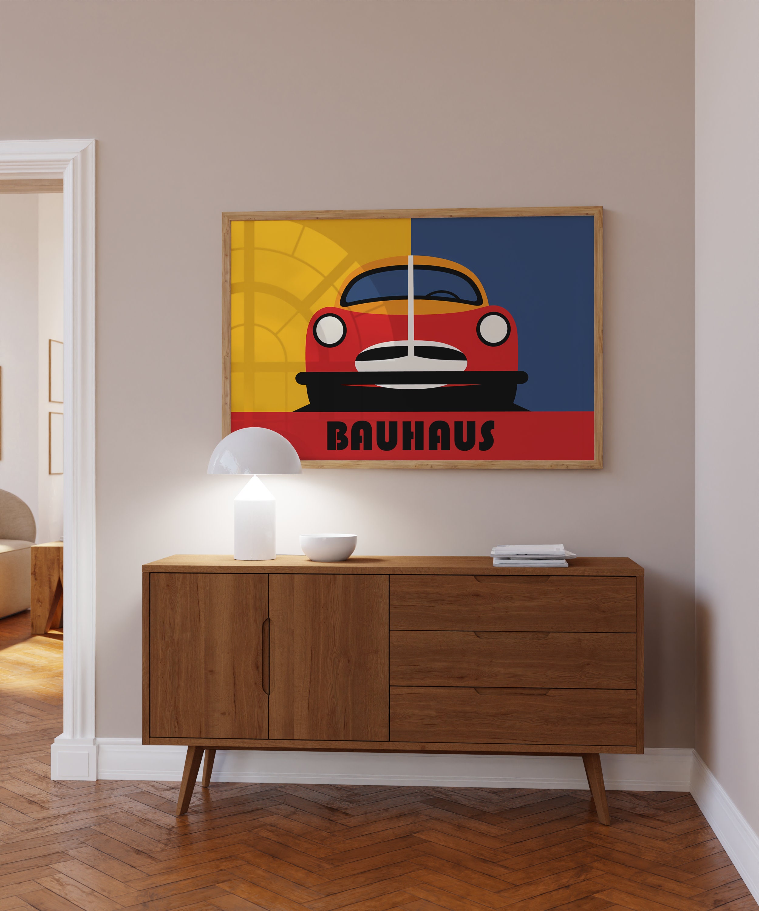 Bauhaus Poster - Car - Merging Art and Craft as Bauhaus Wall Art ...