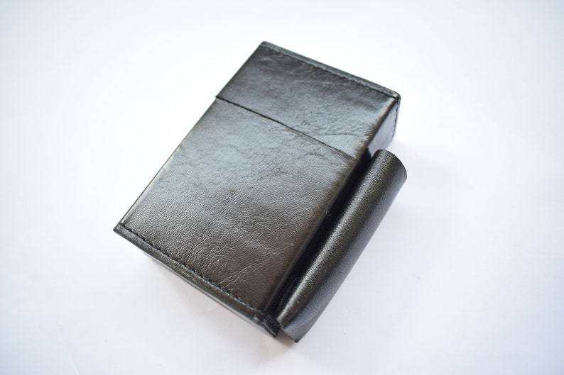 Handmade Leather Cigarette Case With Lighter Pocket: Stylish Protection ...