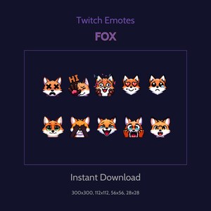 10 Fox Twitch Emotes, Emotes and Stickers for Twitch, Discord and ...