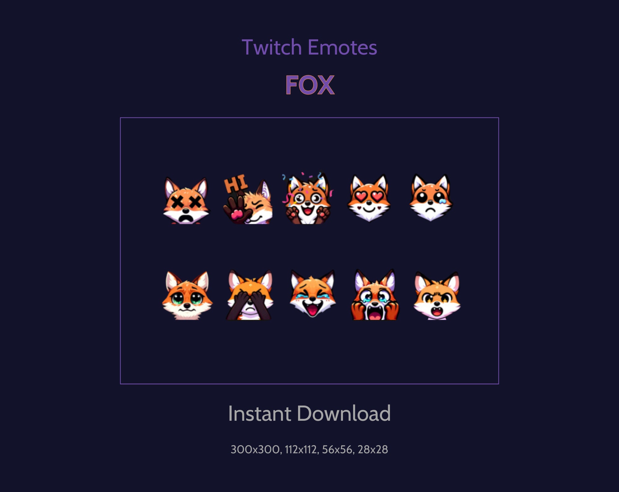 10 Fox Twitch Emotes, Emotes and Stickers for Twitch, Discord and ...