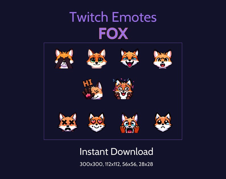 10 Fox Twitch Emotes, Emotes and Stickers for Twitch, Discord and ...