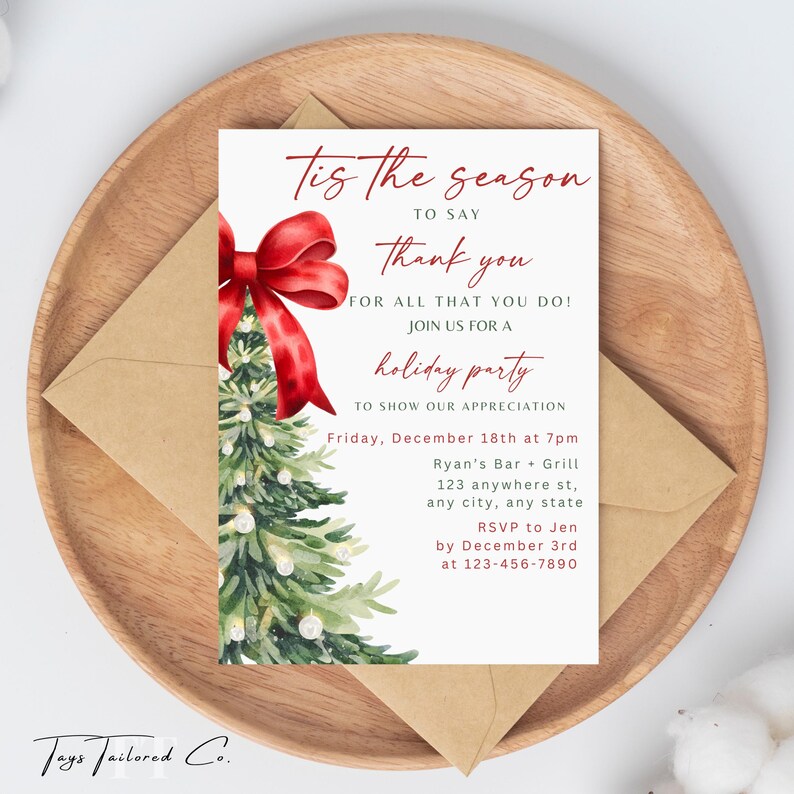 Company Holiday Party Invitation Template, Corporate Christmas Party ...