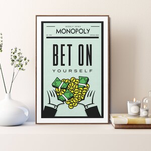 Monopoly Game Night Theme Canvas - Fun Family Room Wall Art - Etsy