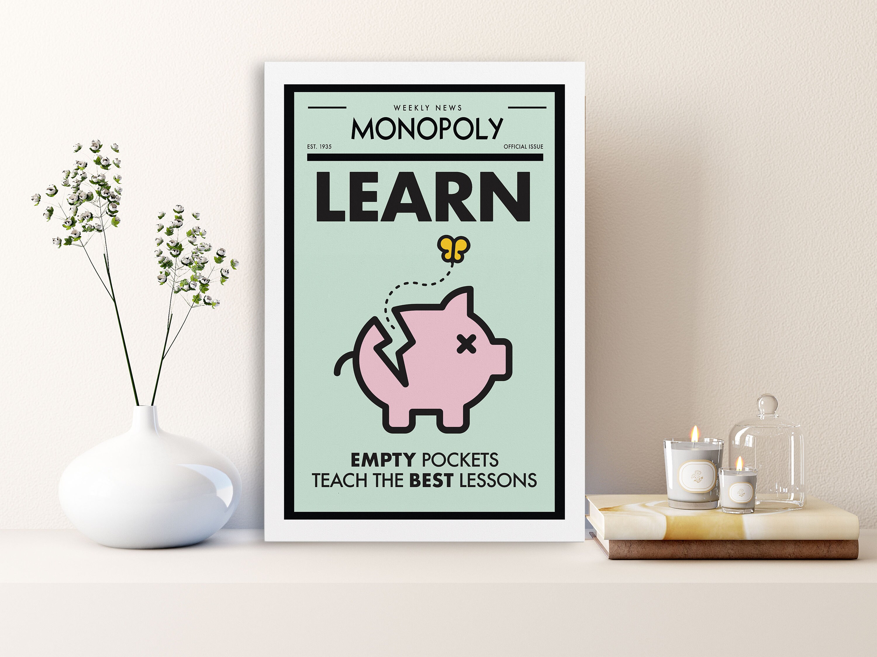 Monopoly Canvas Wall Art, Monopoly Art, Monopoly Wall Decor, Monopoly ...