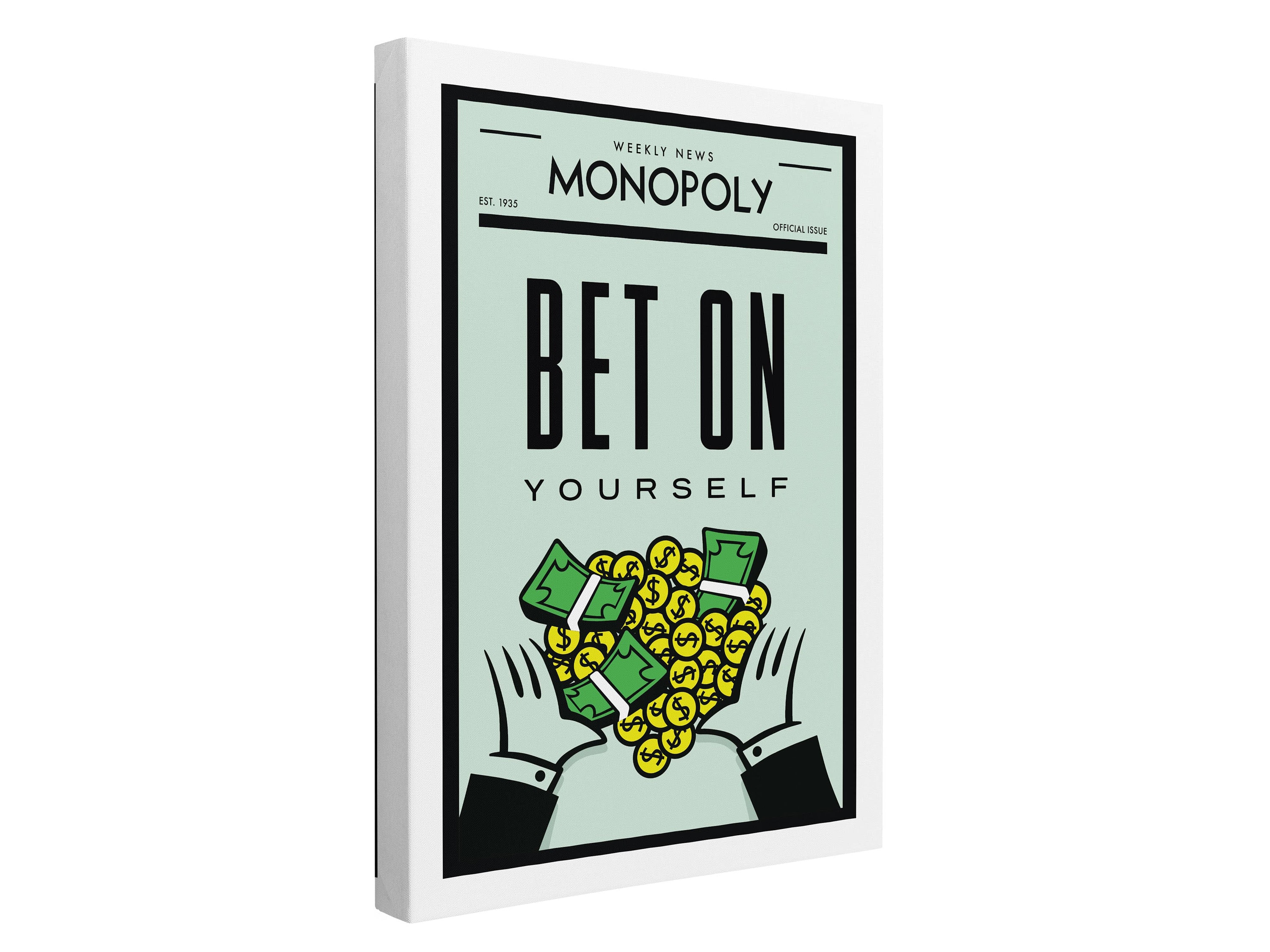 Monopoly Game Night Theme Canvas - Fun Family Room Wall Art - Etsy