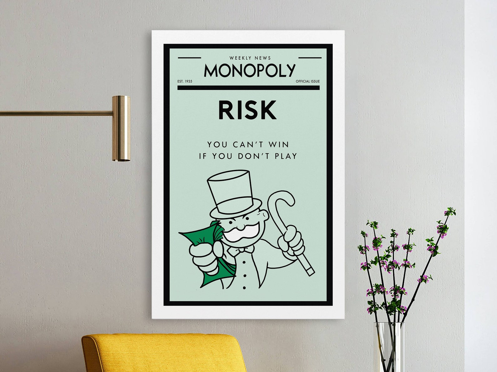 Monopoly Canvas Wall Art, Monopoly Art, Monopoly Wall Decor, Monopoly ...