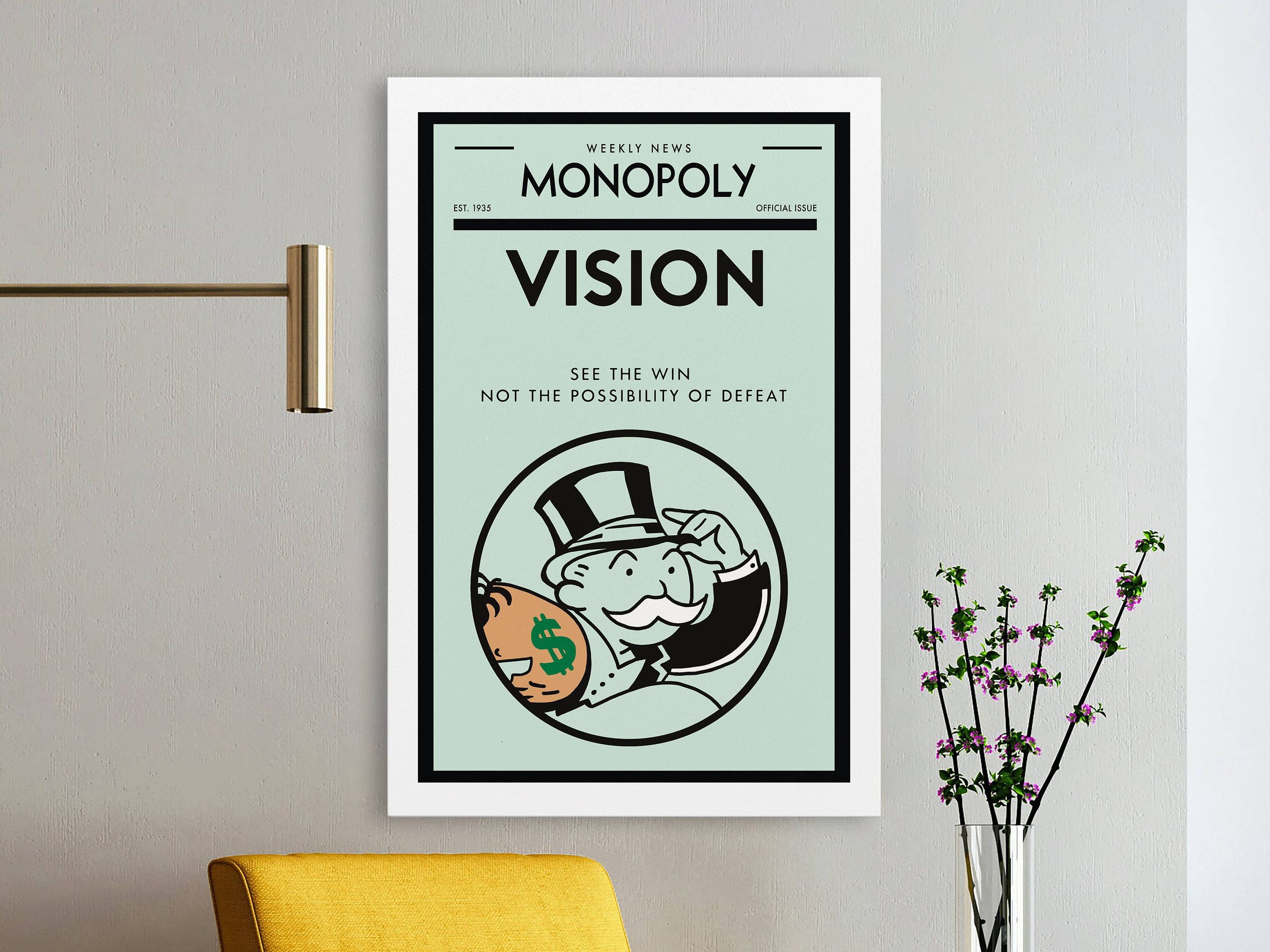 Monopoly Canvas Wall Art, Monopoly Art, Monopoly Wall Decor, Monopoly ...