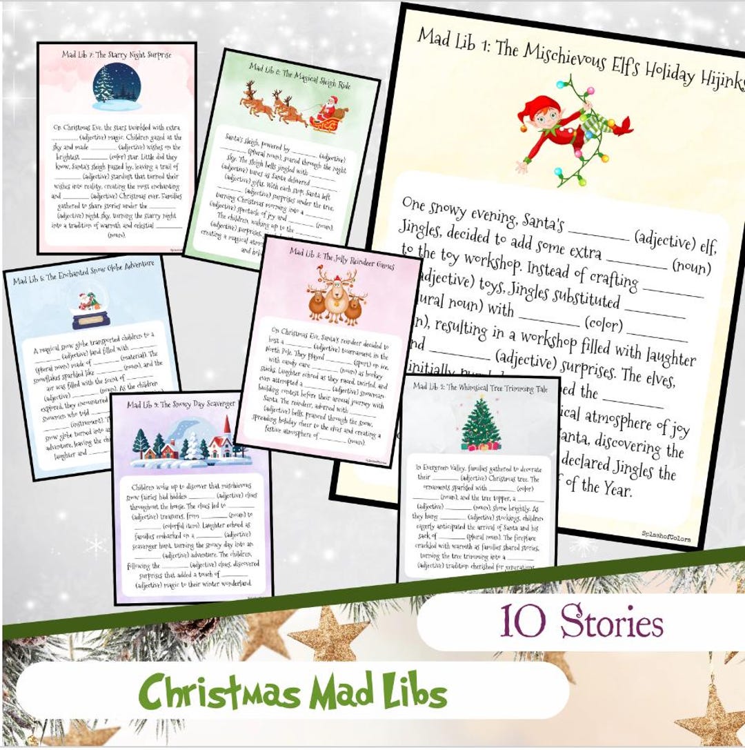 10 Whimsical Christmas Mad Libs for Kids, Festive Stories and Fun Fills ...