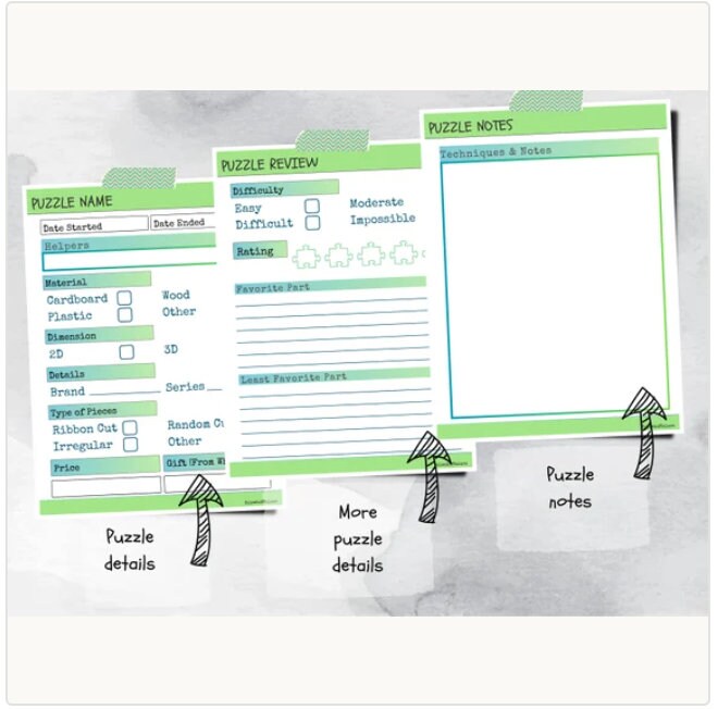 GREEN Printable Board Game Planner, Gaming Journal for Rating and ...