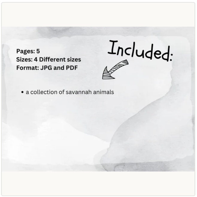 40 Savannah Animals Flash Cards, African Safari Animal Vocabulary ...