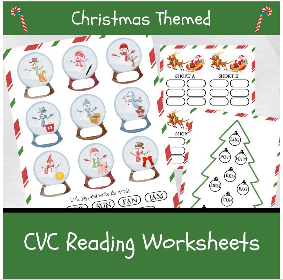 Best Christmas CVC Words Worksheets for Kids, Holiday Classroom ...