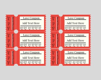 EDITABLE Love Coupon, Valentine's Day Gift, Customizable Printable ...