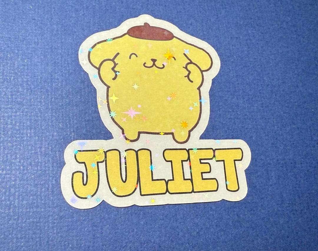 Personalized Name Pompompurin Theme Stickers. Great for Party Favors ...