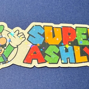 Personalized Name Super Mario Themed **WATERPROOF** Stickers. Great to ...