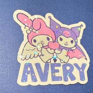 Personalized Name Kuromi Themed Stickers. WATERPROOF* Great for School ...