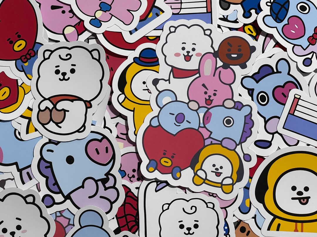BTS and Bt21 Vinyl Stickers. Great Party Favors. Use Them to Decorate ...
