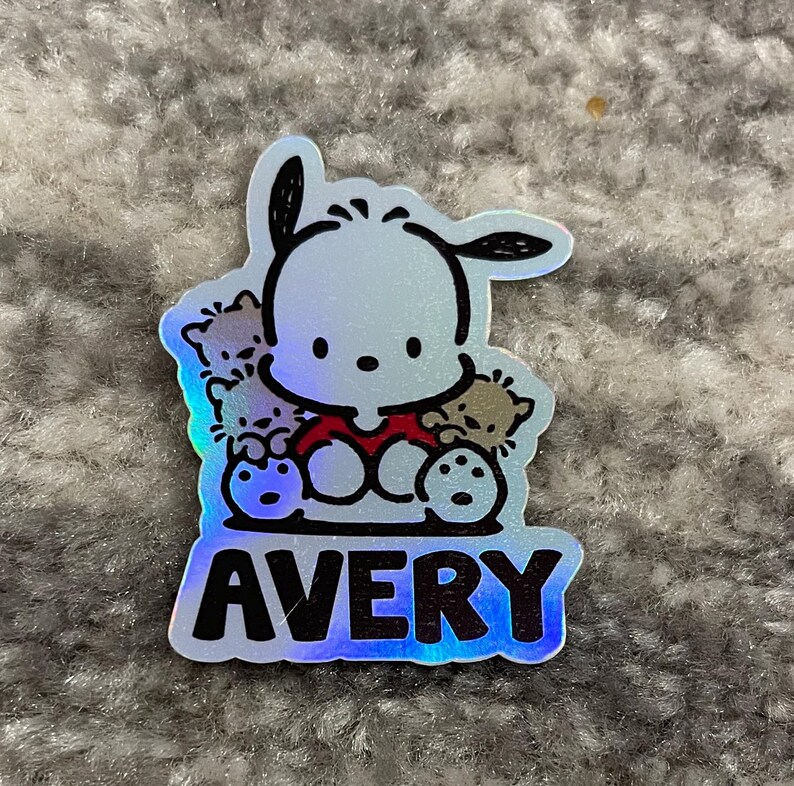 Personalized Name Pochacco Theme Stickers. Great for Labels, Party ...