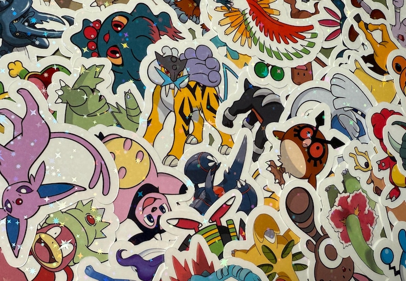 Waterproof Pokemon Stickers, Party Favor Decals - Etsy