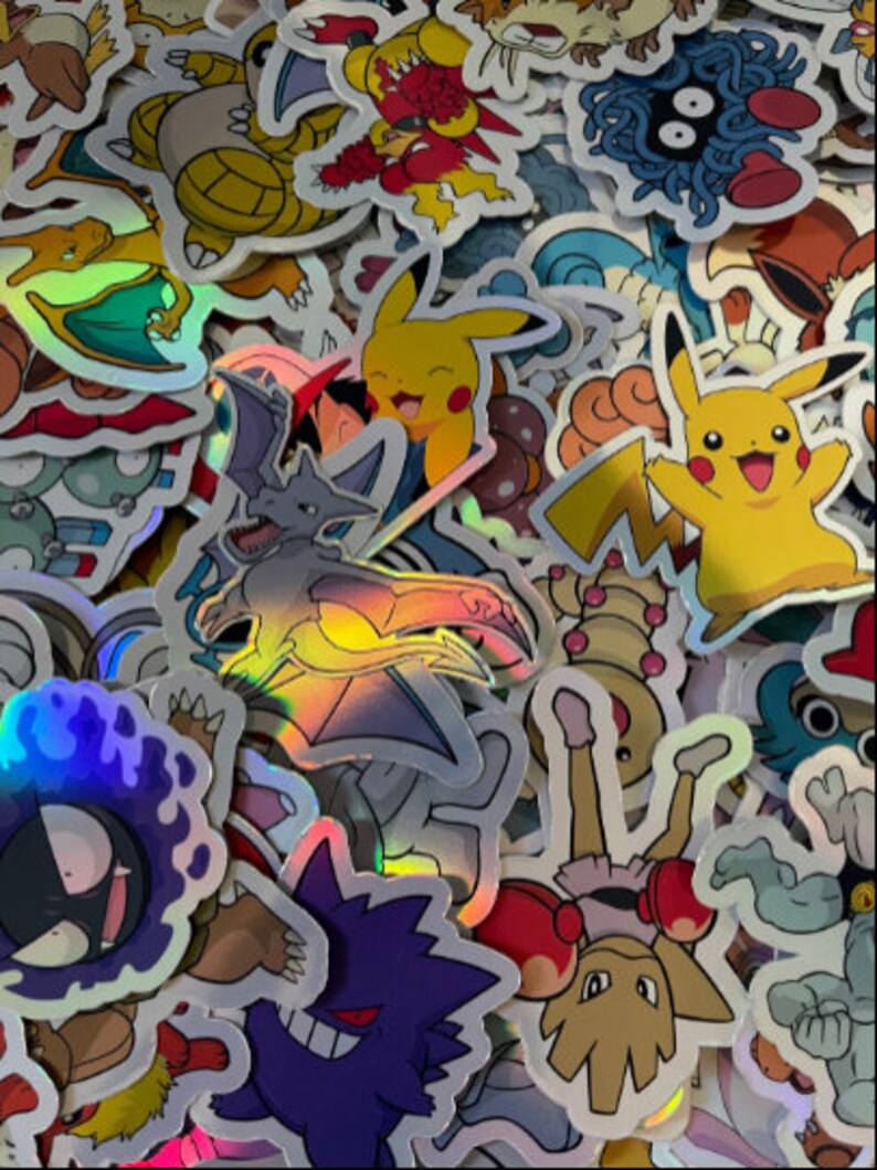 Pokemon Holographic Stickers. Huge Variety of ALL Pokemon Great for ...