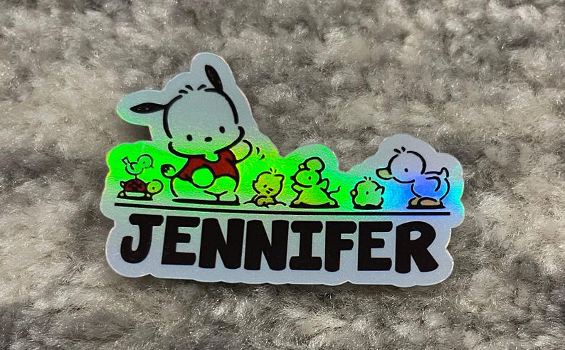 Personalized Name Pochacco Theme Stickers. Great for Labels, Party ...